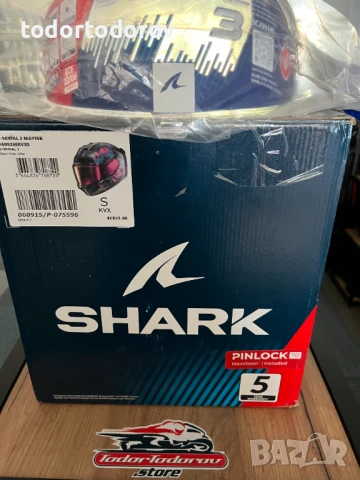 Мото каска за мотор SHARK RIDIL 2,S 55-56см.,очила 2 визьора в ...