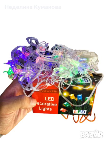 🎀 Многоцветни коледни Led лампички с цветя на батерии в Декорация за
