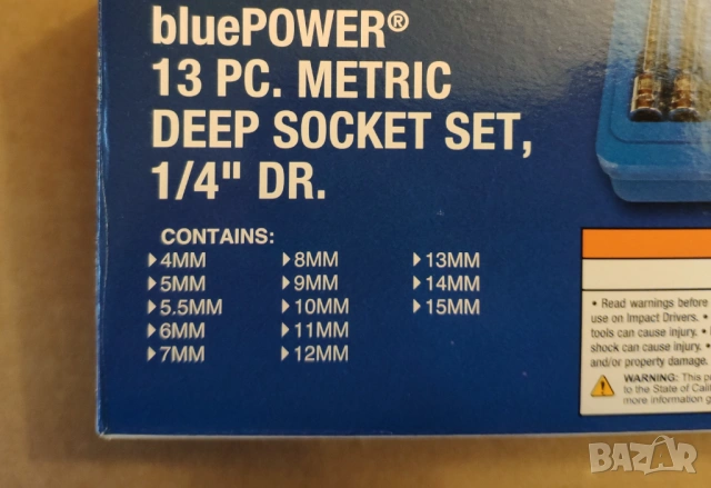 Cornwell Tools 13 части 1/4 дълги 6стенни вложки камъни комплект 4-15mm ...