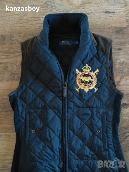 Polo Ralph Lauren Equestrian Vest Suede Trim White Quilted Full Zip ...