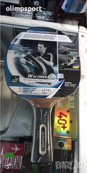 ТЕНИС ХИЛКА DONIC WALDNER 700 нова Дръжка на хилка Ергономична конкав Spin 70 Скорост 80 Контрол ...