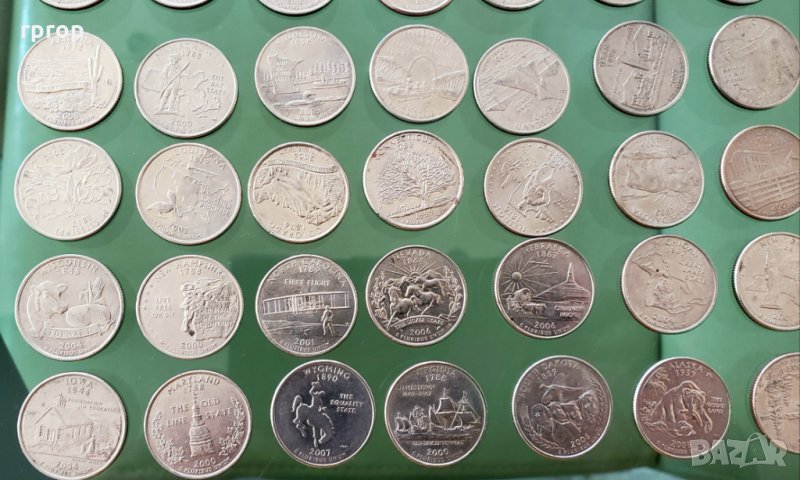 Монети САЩ 1 4 Американски долари Quarter 50 бройки Пълен
