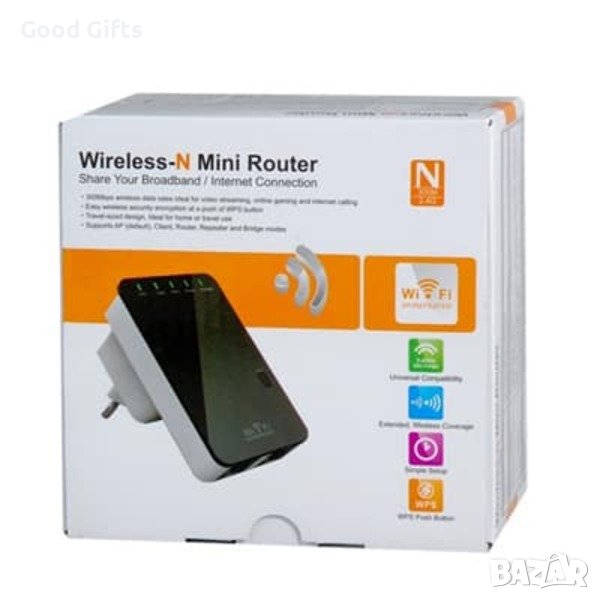 Безжичен WiFi Repeater - WR-02 300 Mbps Wireless-N Mini Router в Друга ...