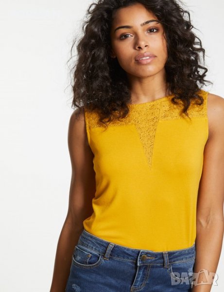 КРАСИВ топ в златножълт цвят с дантела в Потници в гр. Тетевен ...
