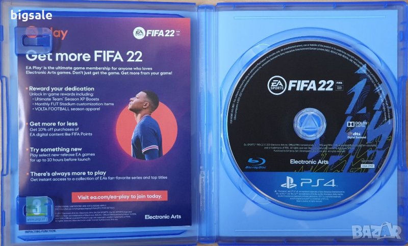 FIFA 22 PS4 Playstation 4 Плейстейшън 5 ФИФА 2022 футбол мач диск игра ...