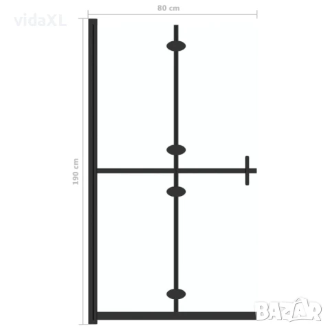 vidaXL Сгъваема стена за душ с прозрачно ESG стъкло, 80x190 см (SKU ...