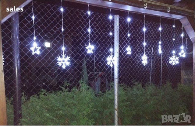 ВОДОУСТОЙЧИВИ КОЛЕДНИ ЛАМПИЧКИ СНЕЖИНКИ Led СВЕТЛИНИ в Декорация за
