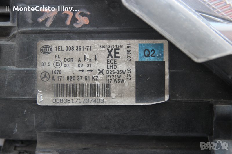 Ляв фар Bi-xenon Ксенон Mercedes SLK R171 ксенон A 171 820 37 61 KZ ...