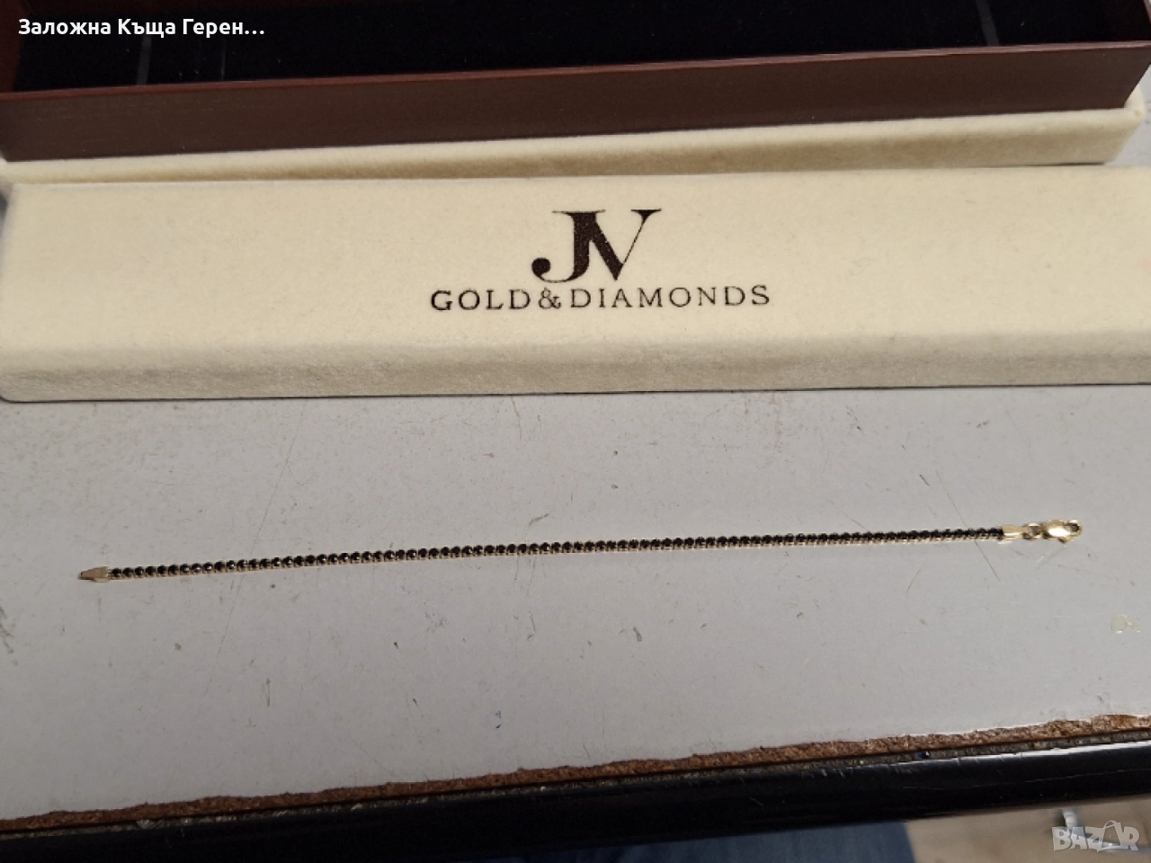 Златна Гривна с черни Циркони - 14к. - 2,30гр. в Гривни в гр. София ...